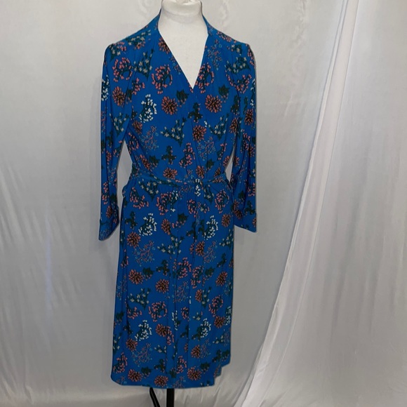 Remade | Dresses | Remade Wrap Dress Blue Floral Large | Poshmark